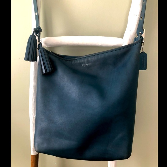 Coach | Bags | Authentic Coach Blue Leather Crossbody | Poshmark